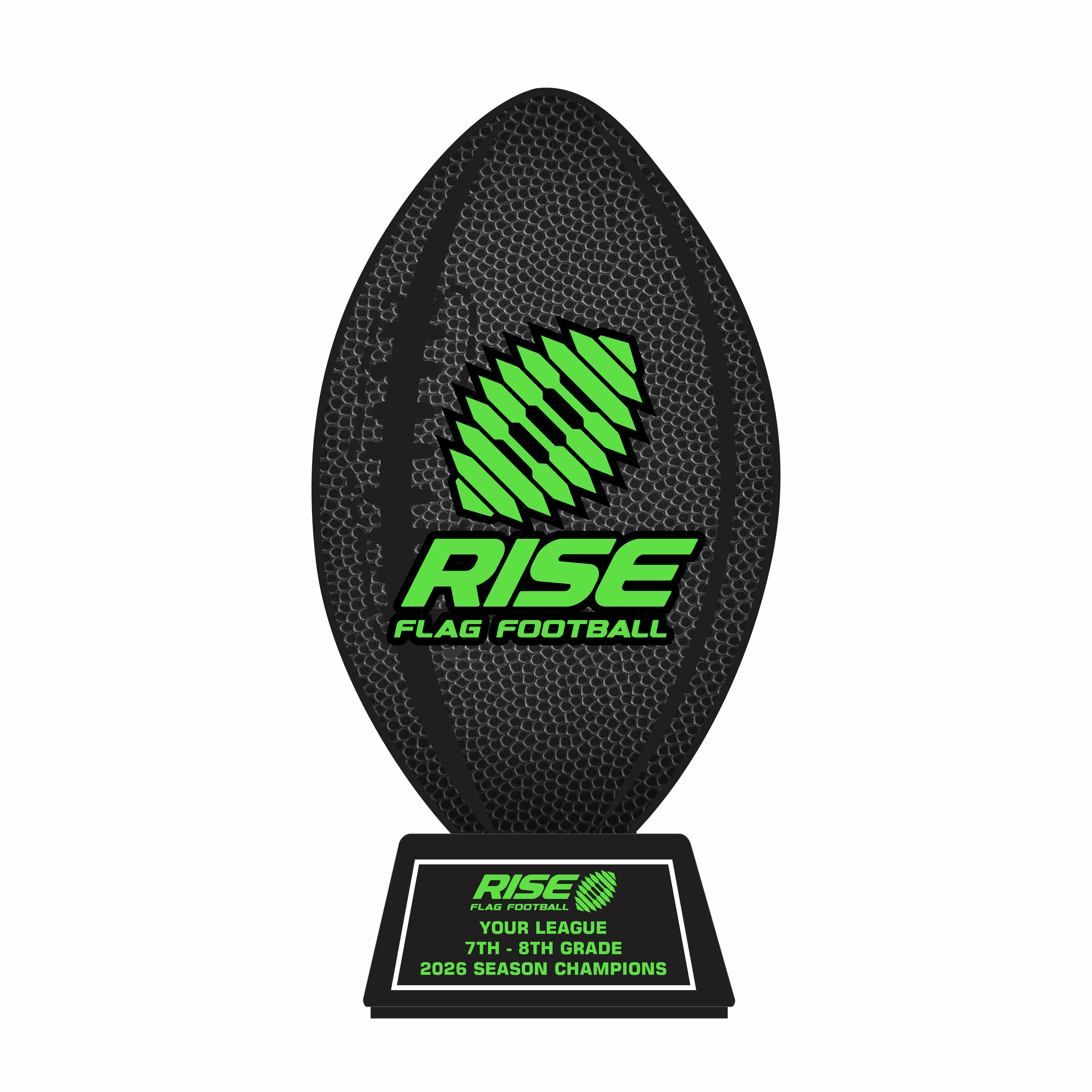 TROPHY - BLACK TEXTURE ACRYLIC CHAMPION – Rise Flag Football
